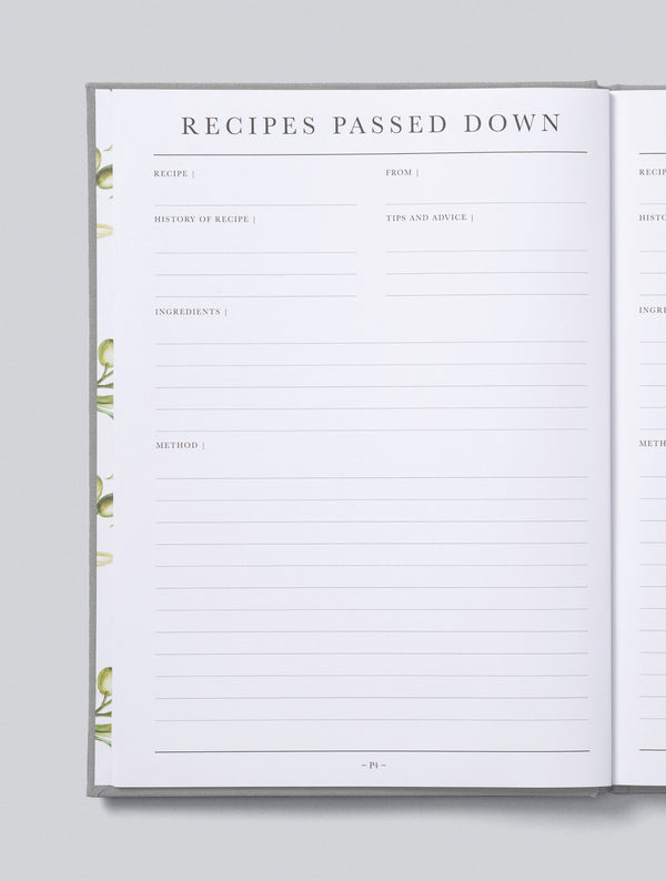 Recipes Passed Down Recipe Journal - Stone - Write To Me AU