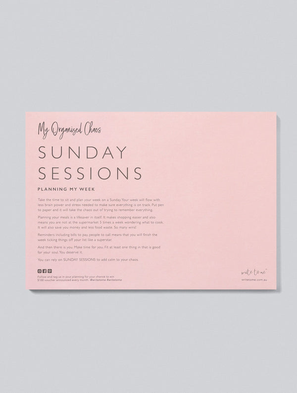 Sunday Sessions Weekly Planner - Write To Me AU